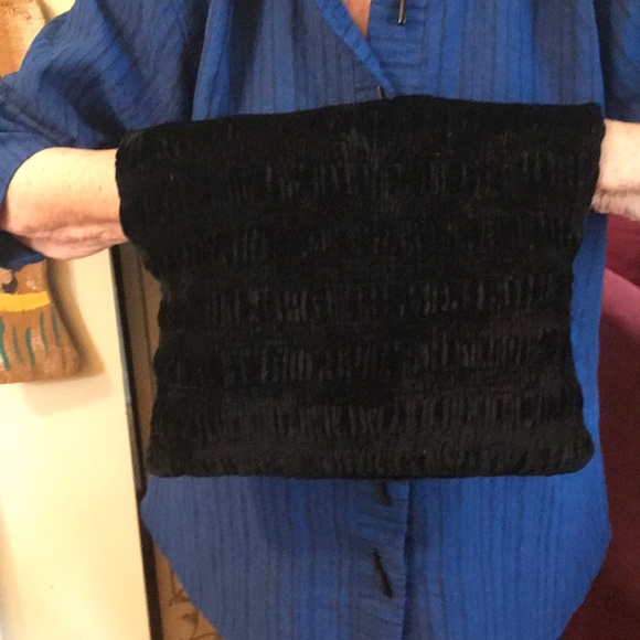 Bags | Vintage Black Velvet Muff Purse With Cylinder Bakelite Zipper ...